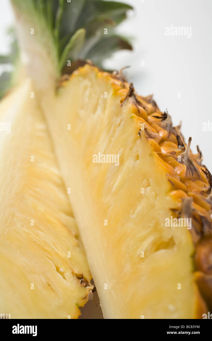Two pineapple quarters (close-up Stock Photo - Alamy