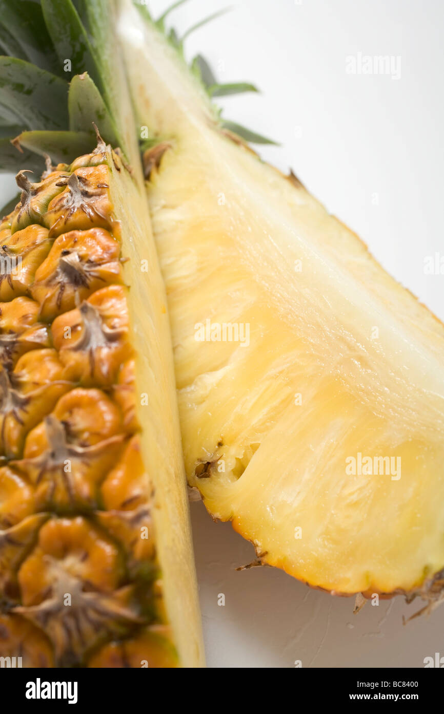Two pineapple quarters (close-up Stock Photo - Alamy