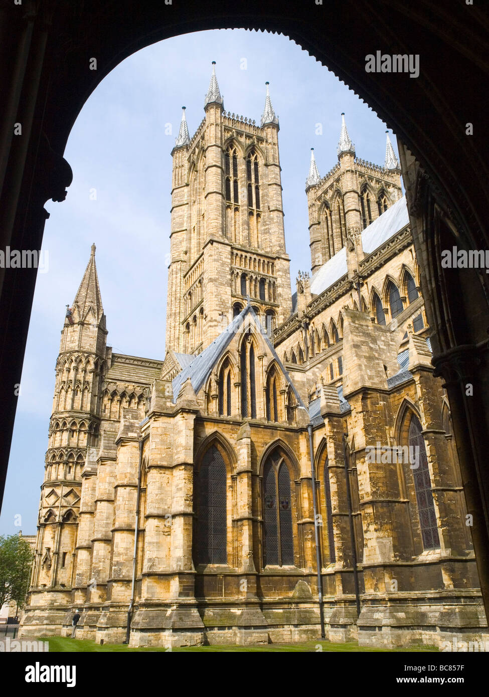 Lincoln Cathedral, viewed through an archway. Lincolnshire England UK ...
