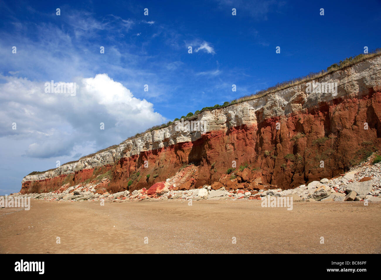 Landscape Chalk and Brownstone Cliffs Hunstanton Beach North Norfolk ...