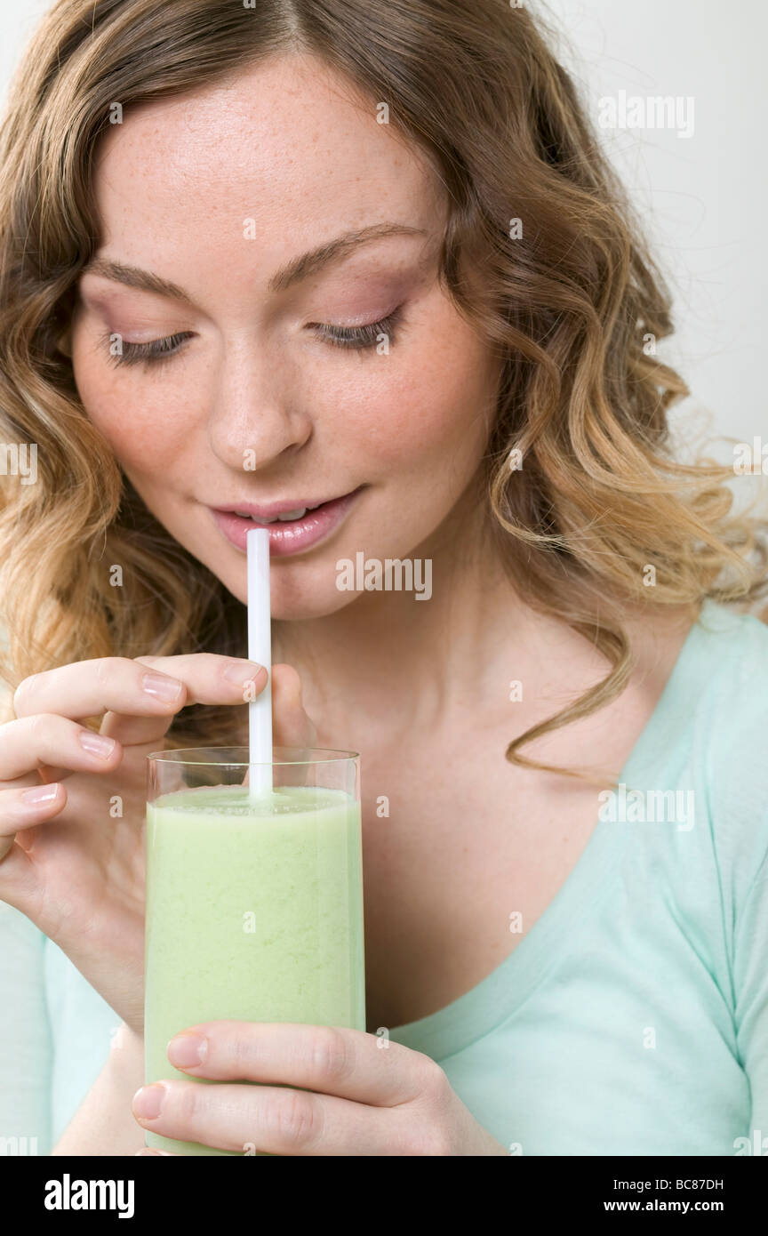 Old woman drinking milkshake hi-res stock photography and images - Alamy