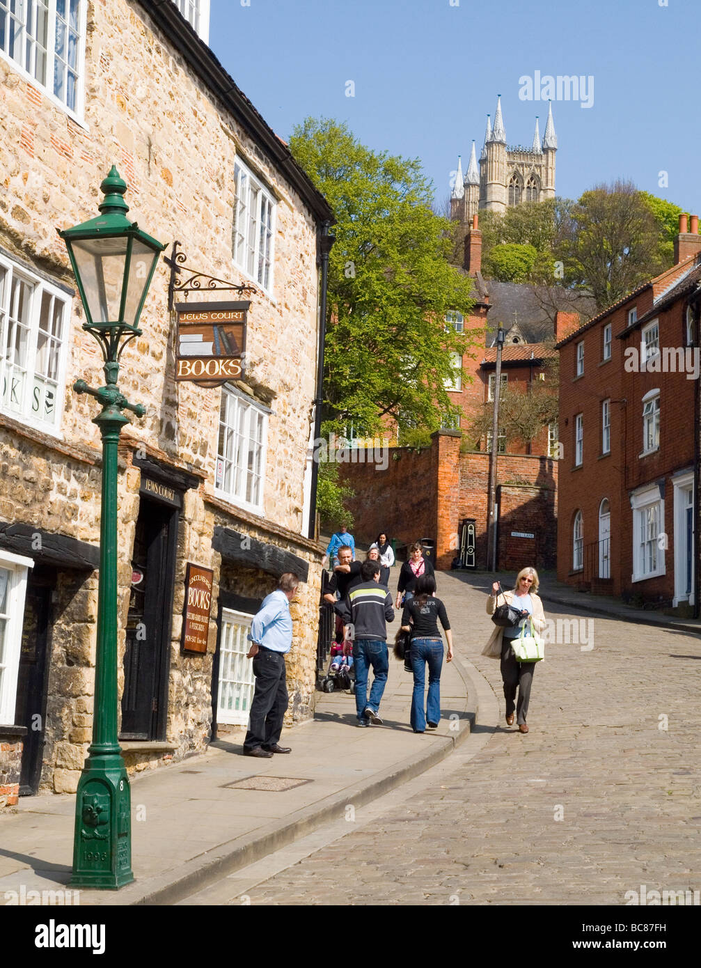 The bottom of Steep Hill in Lincoln City Centre, Lincolnshire England ...