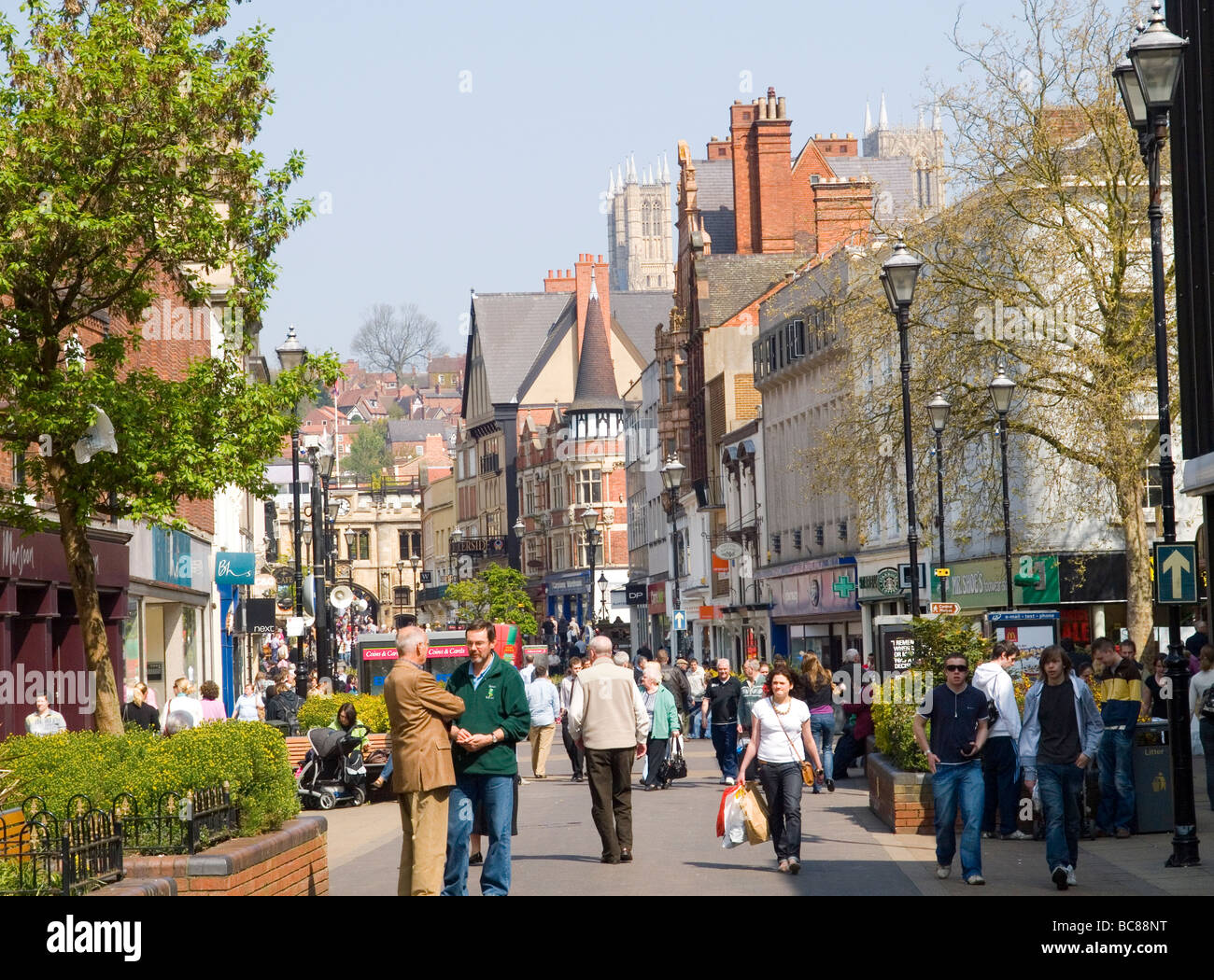 High Street, the main shopping street in Lincoln City Centre ...