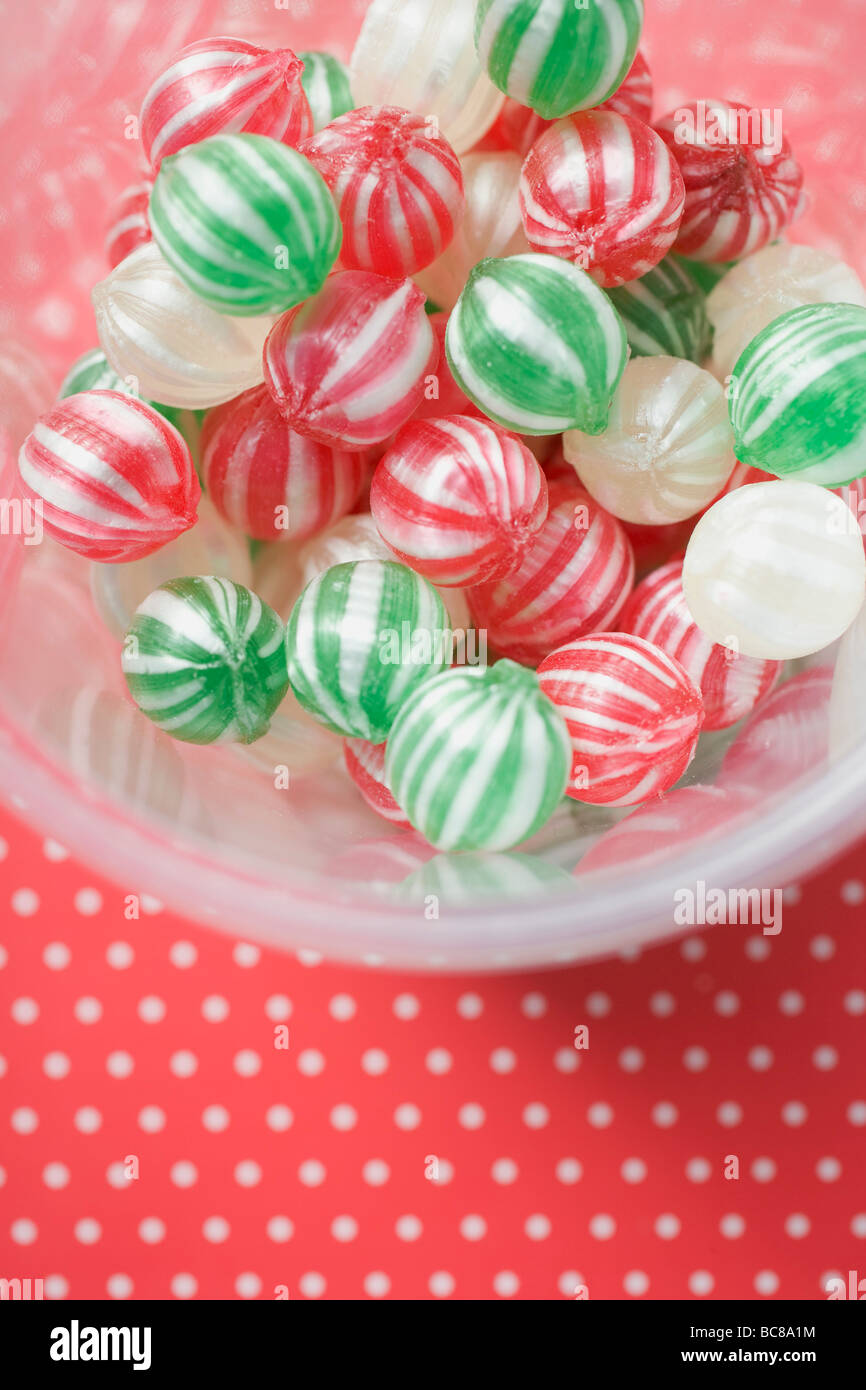 Assorted peppermints (overhead view Stock Photo - Alamy
