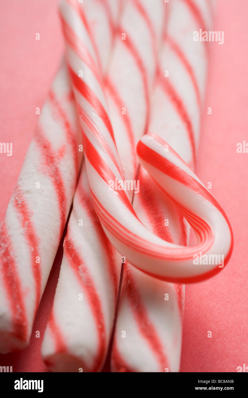 Red and white striped candy canes Stock Photo - Alamy