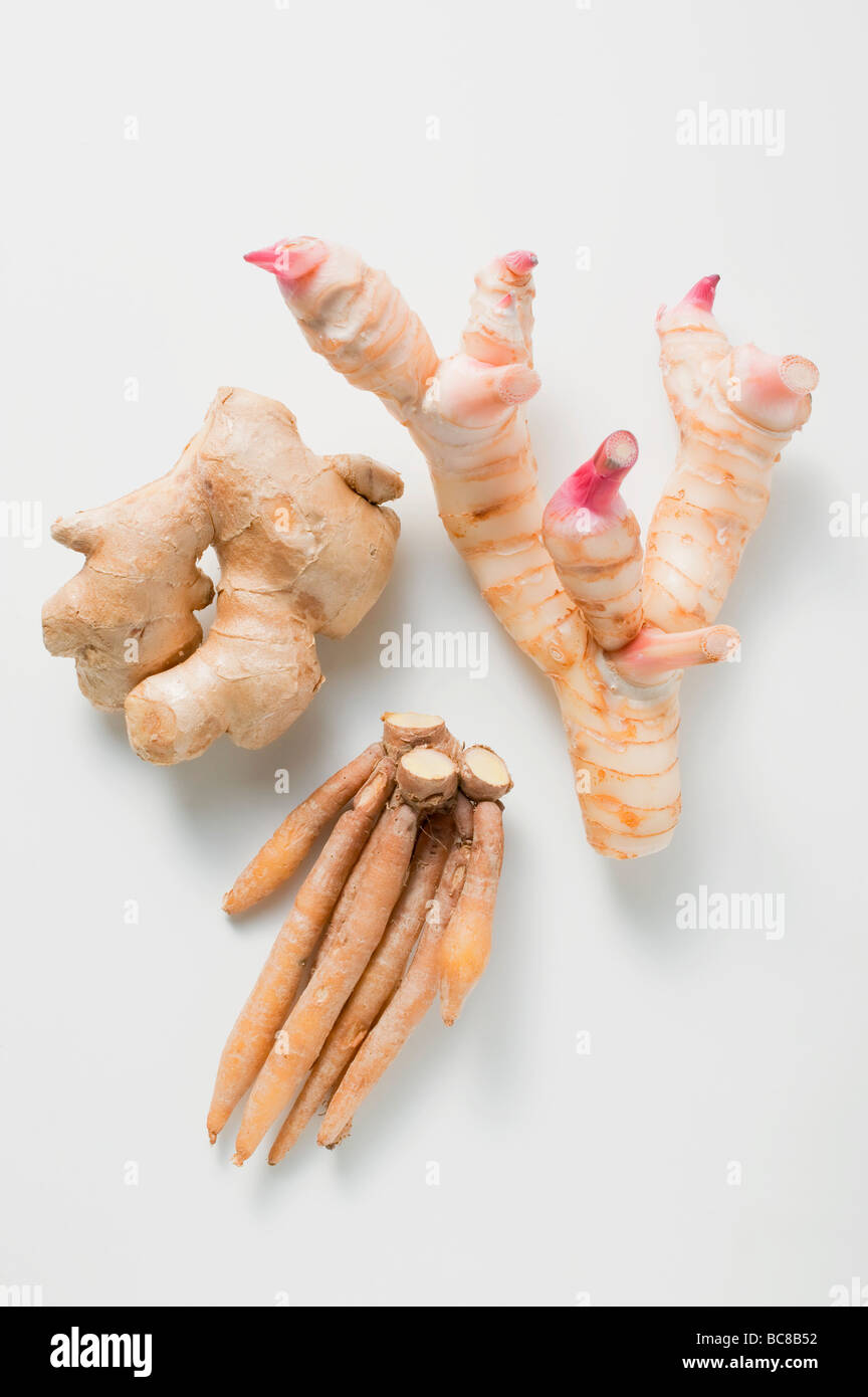 Ginger, galangal and fingerroot Stock Photo - Alamy