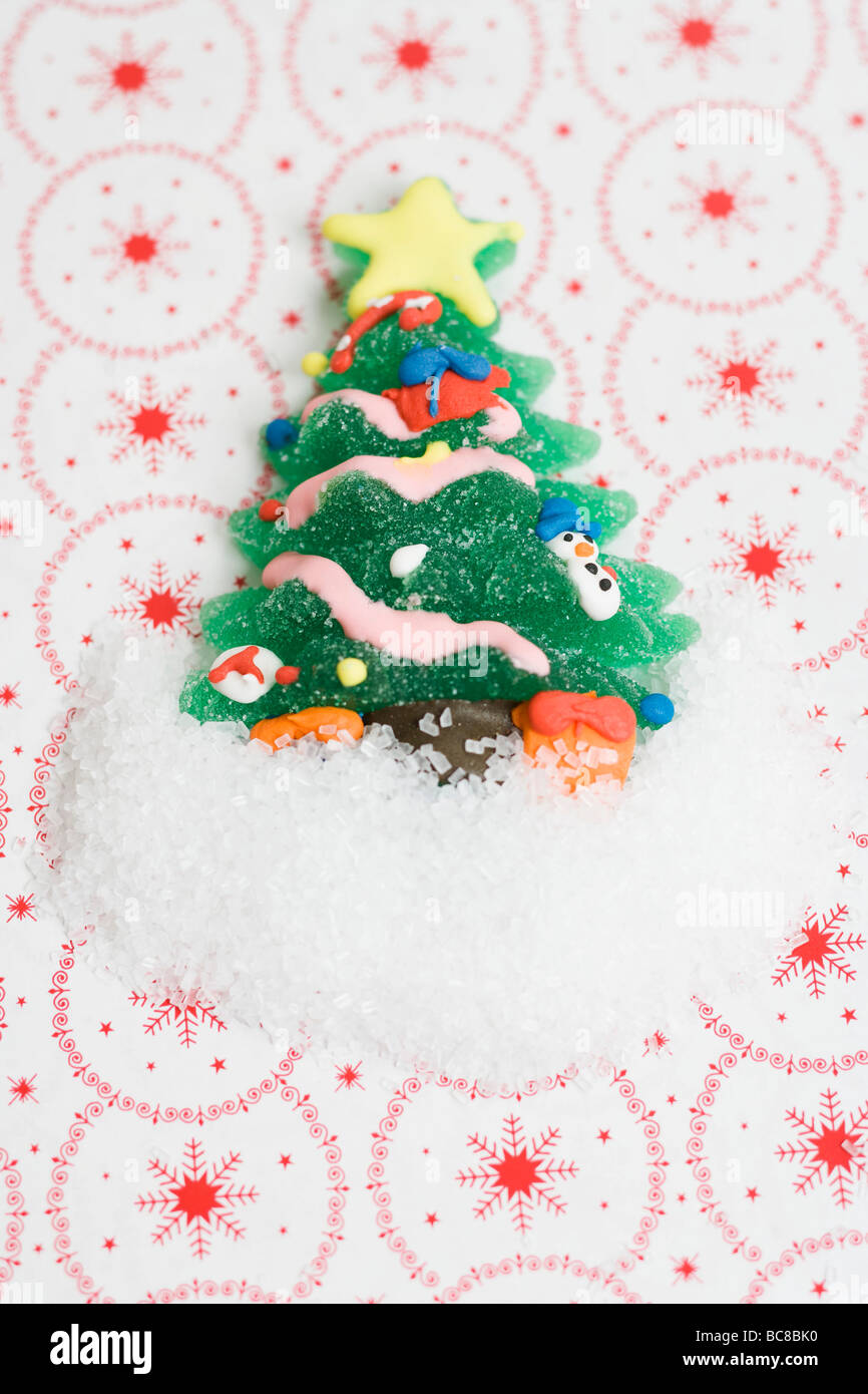 Jelly Christmas tree surrounded by sugar Stock Photo - Alamy