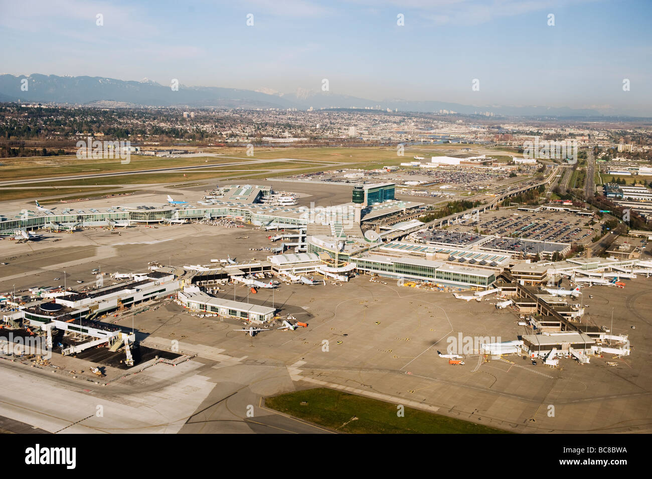 aerial view of Vancouver airport Vancouver British Columbia Canada ...