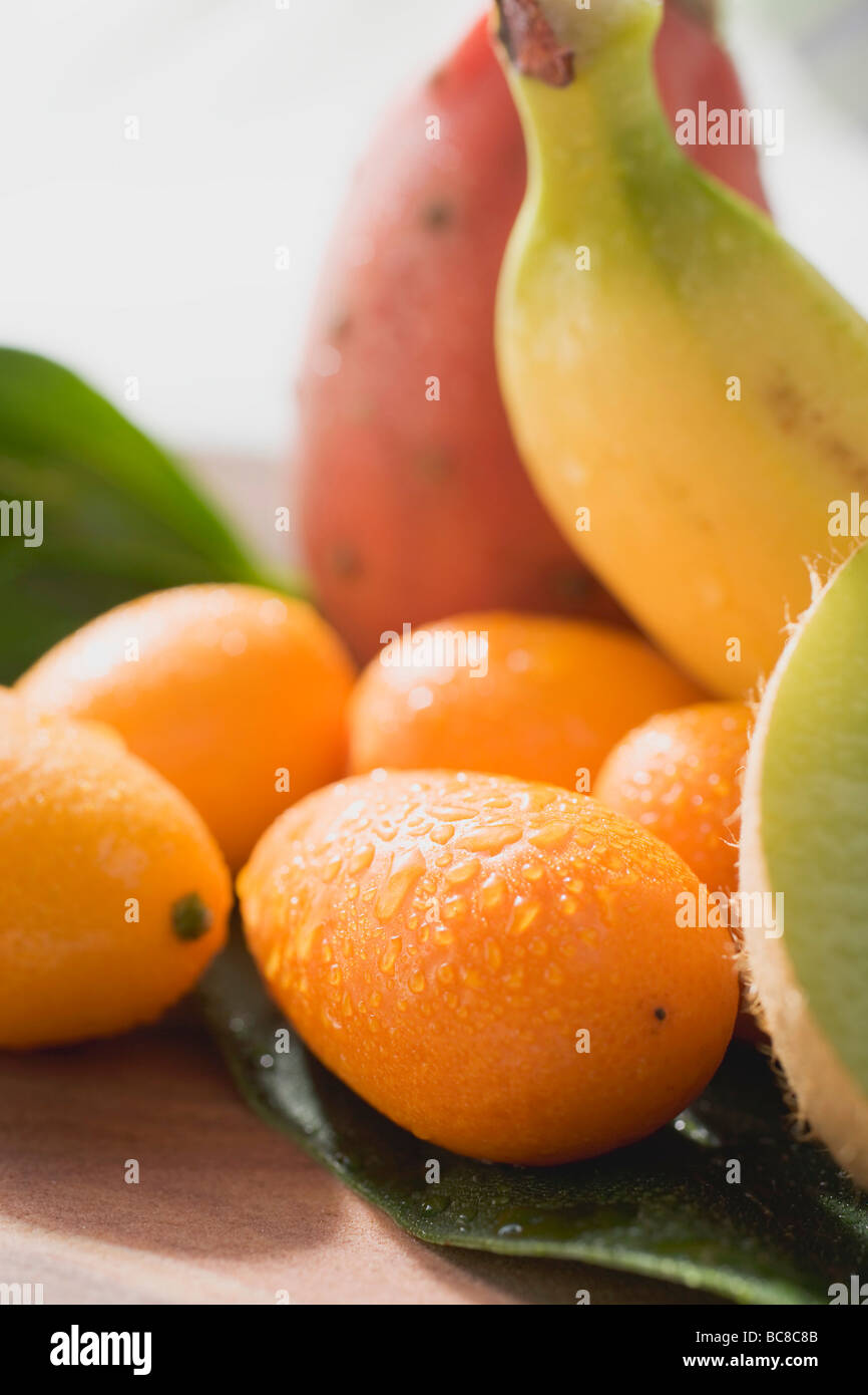Exotic fruit still life with kumquats Stock Photo - Alamy