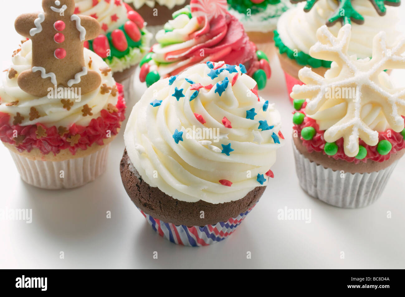 Assorted cupcakes for Christmas Stock Photo - Alamy