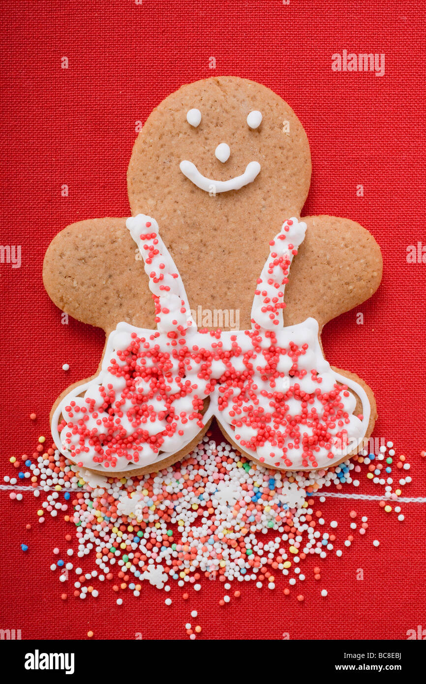 Gingerbread man with sprinkles Stock Photo - Alamy