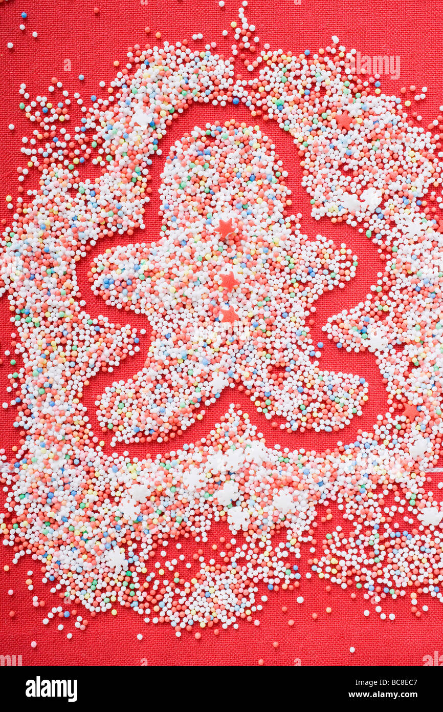 Gingerbread man shape in sprinkles Stock Photo - Alamy