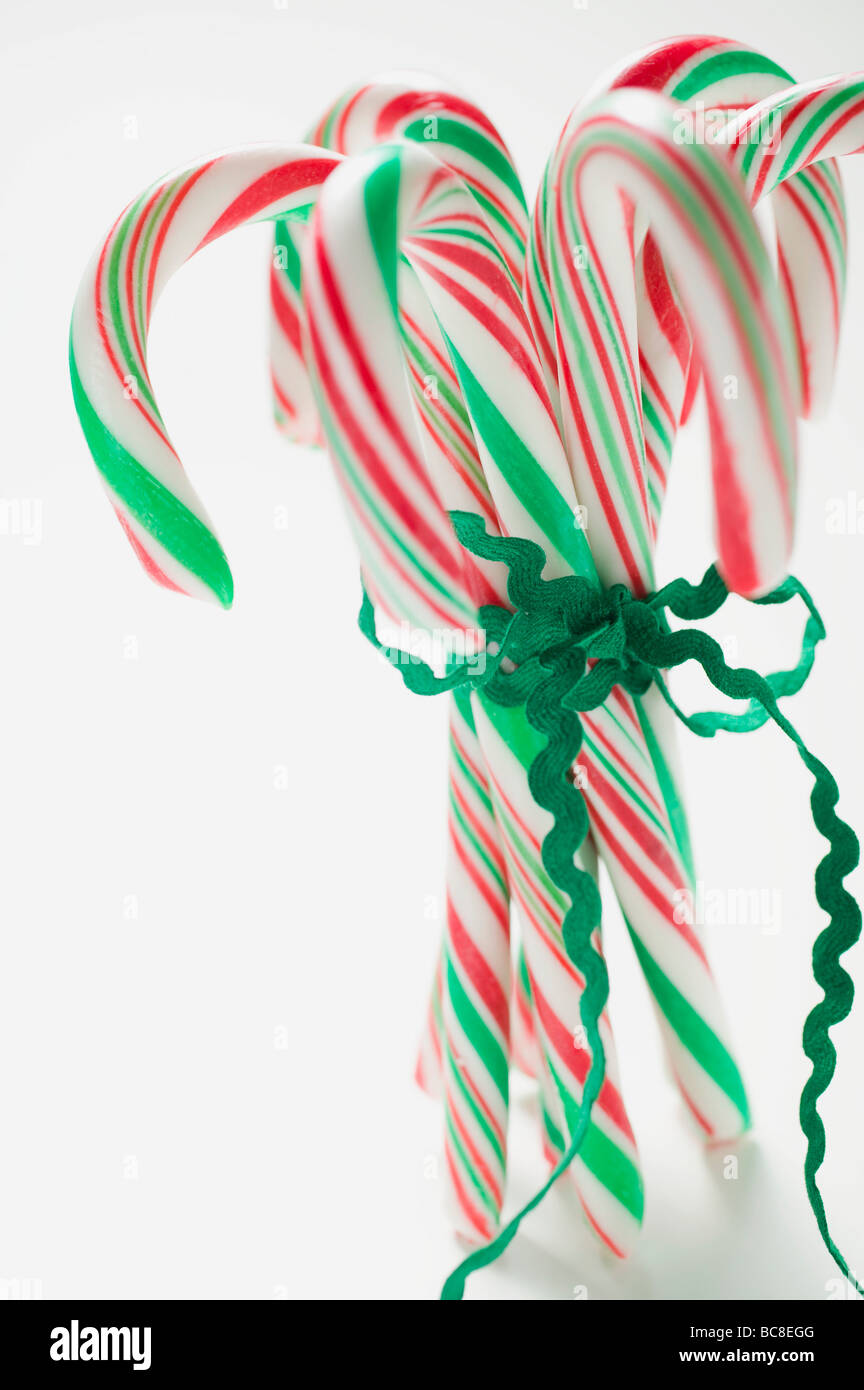 Several candy canes tied together Stock Photo - Alamy