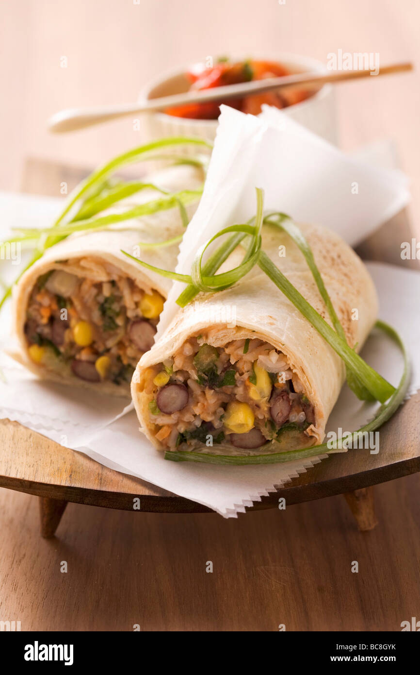 Bean burritos Stock Photo - Alamy