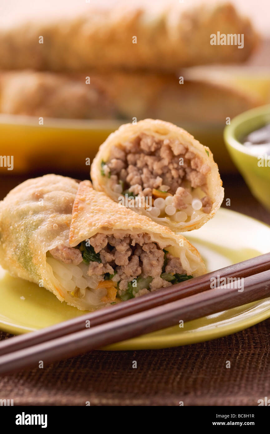 Spring rolls with mince filling (Asia Stock Photo - Alamy