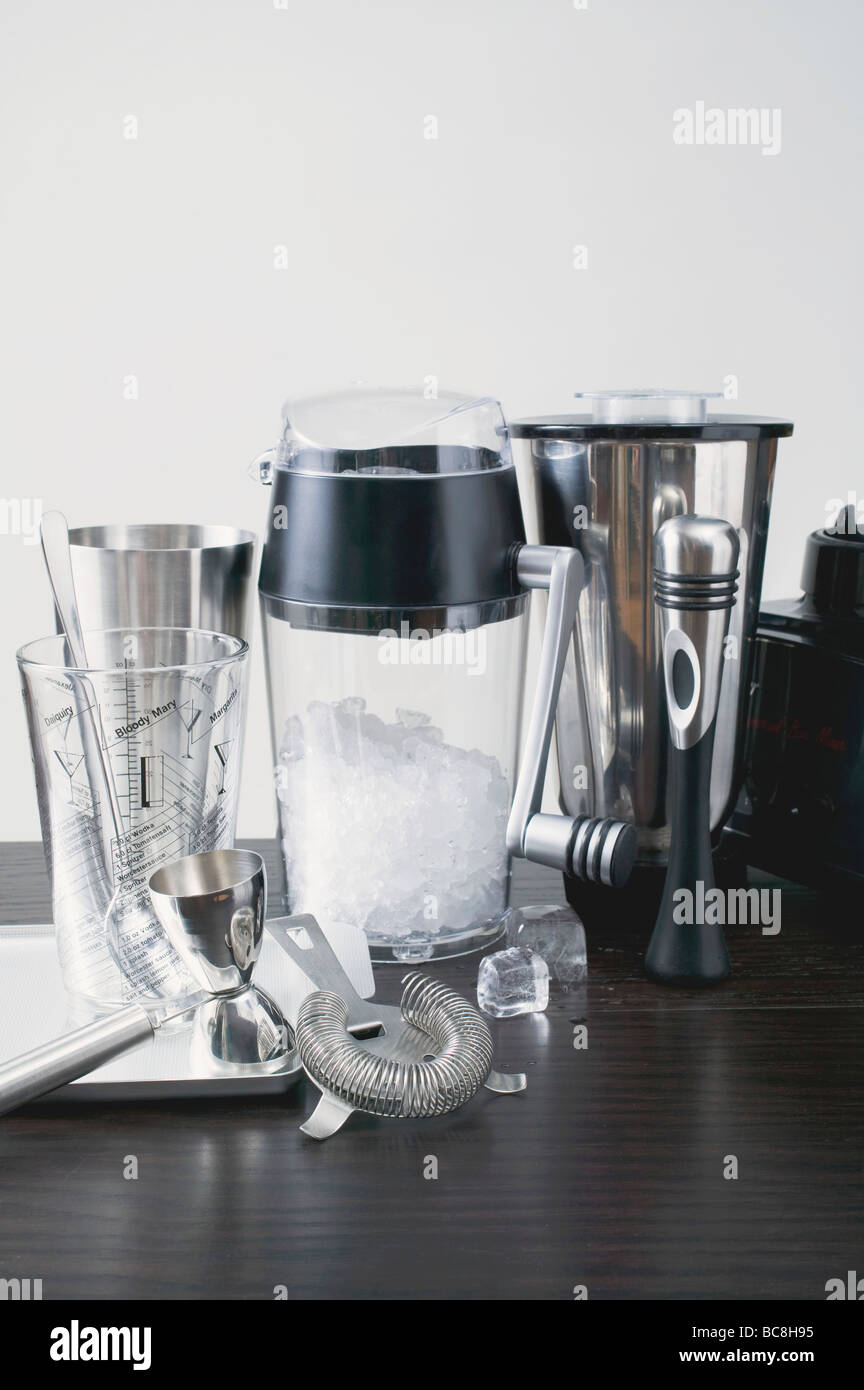 Various bar utensils Stock Photo - Alamy