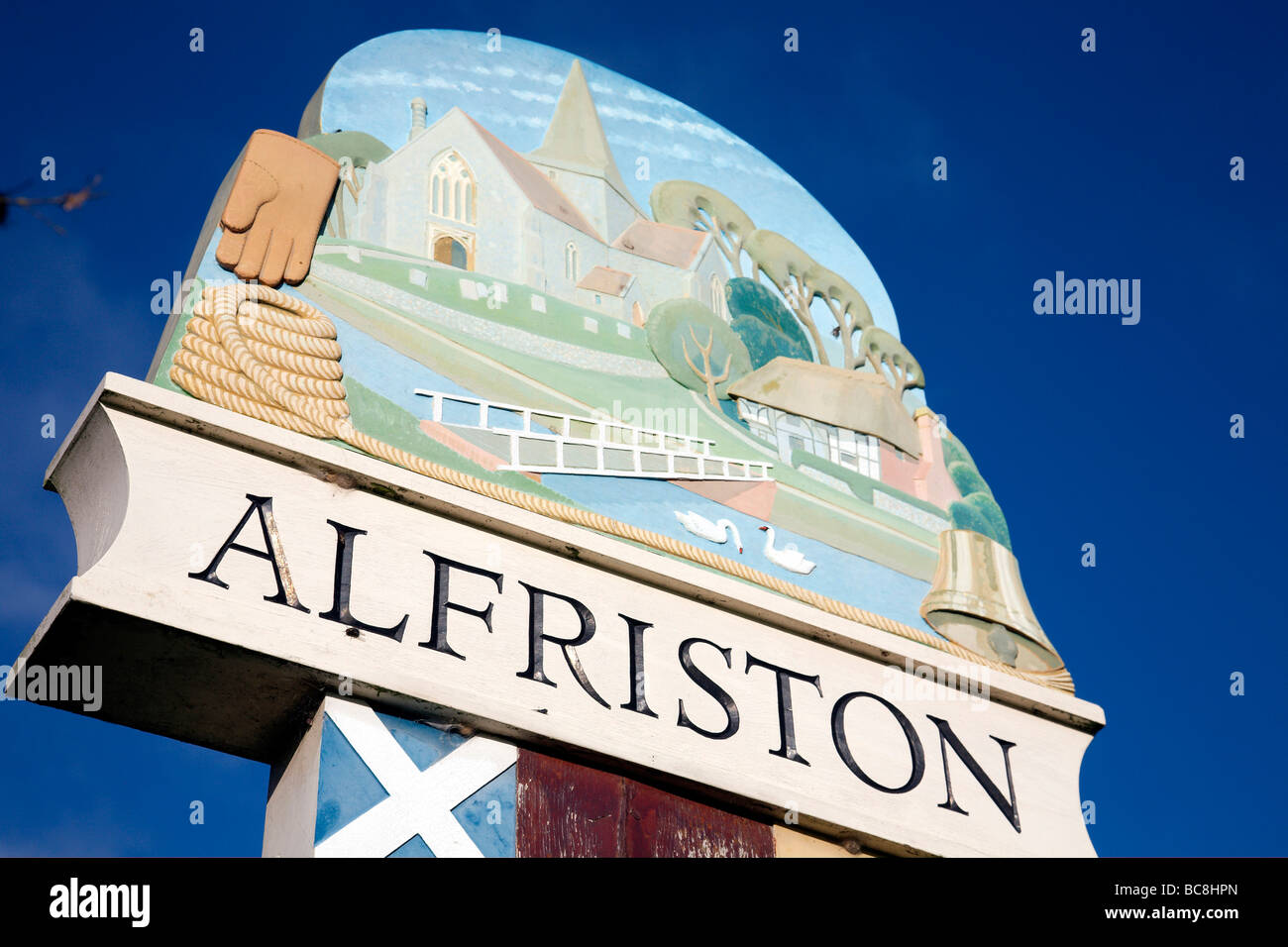 Village Sign, Alfriston, Sussex Stock Photo - Alamy