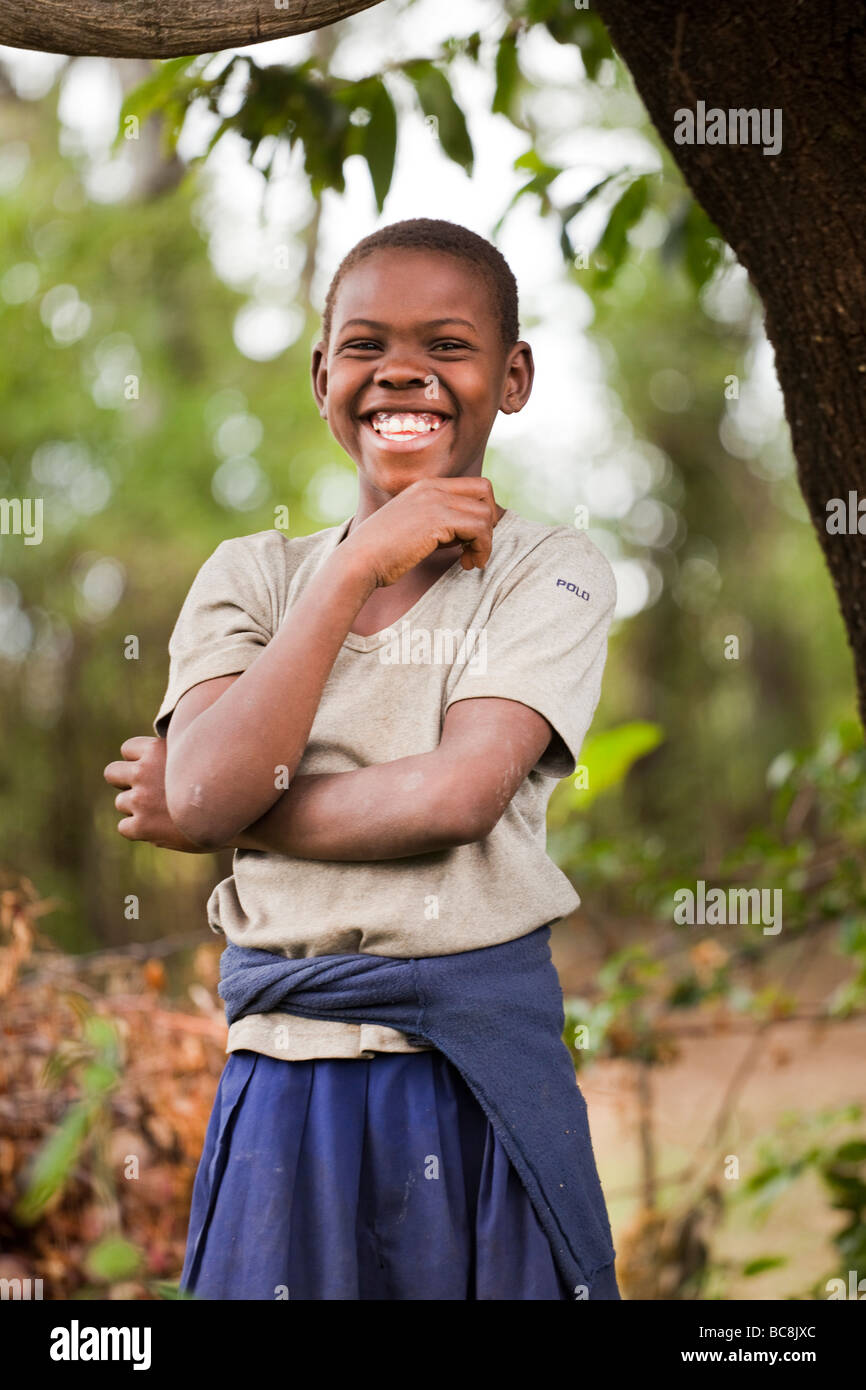 Portrait of a smiling African girl. Kikwe Village Arumeru District ...
