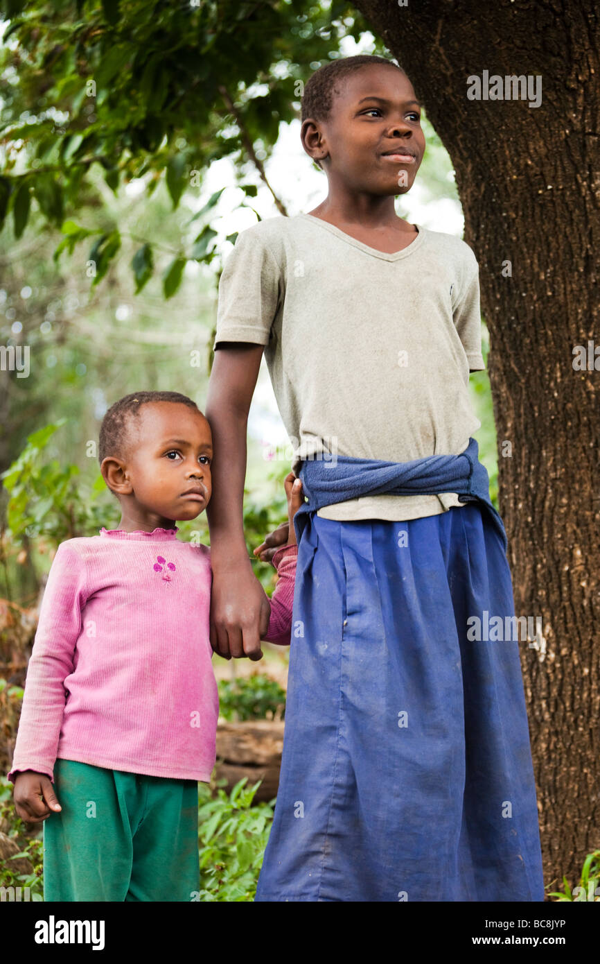 Portrait of two African girls. Kikwe Village Arumeru District Arusha ...