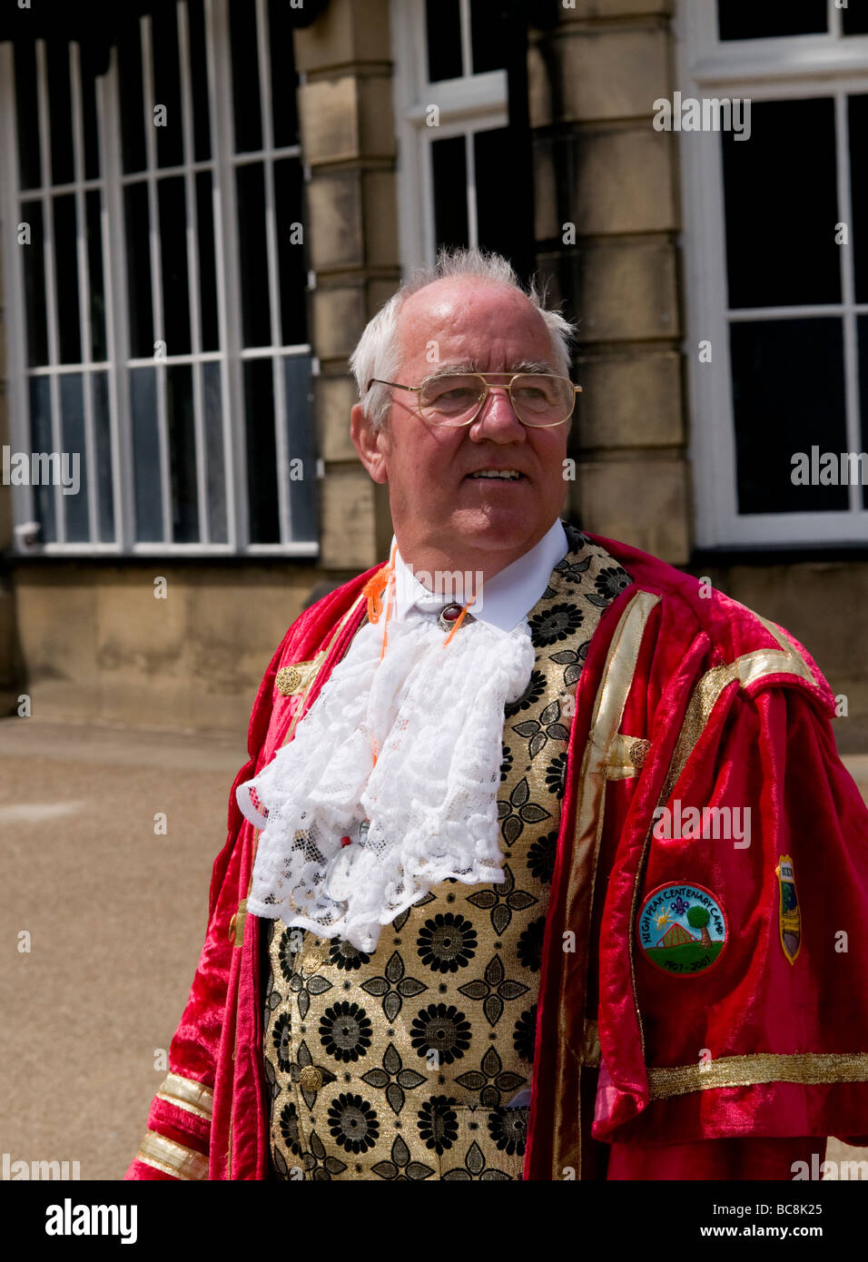 Man dressed in fancy clothes in Buxton Derbyshire East Midlands England ...