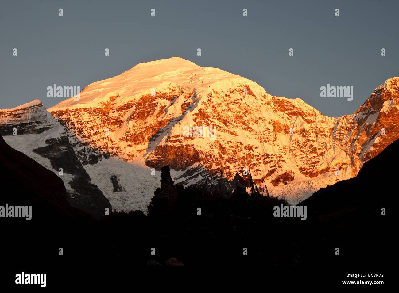 Mt. Jomolhari from camp on day 4 of the 11 day trek Stock Photo - Alamy