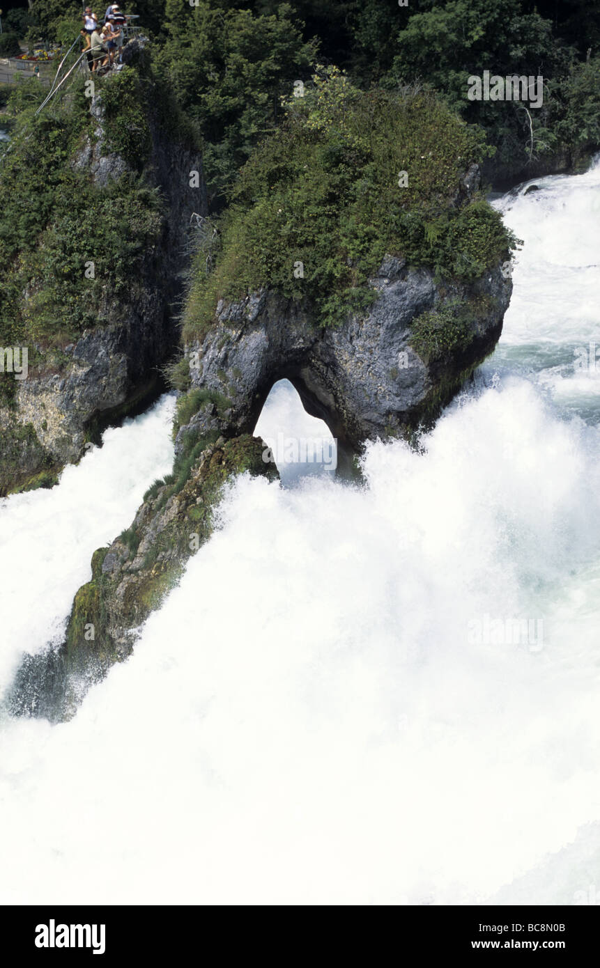 The Rhine Falls (Rheinfall), largest plain waterfalls in Europe Stock ...