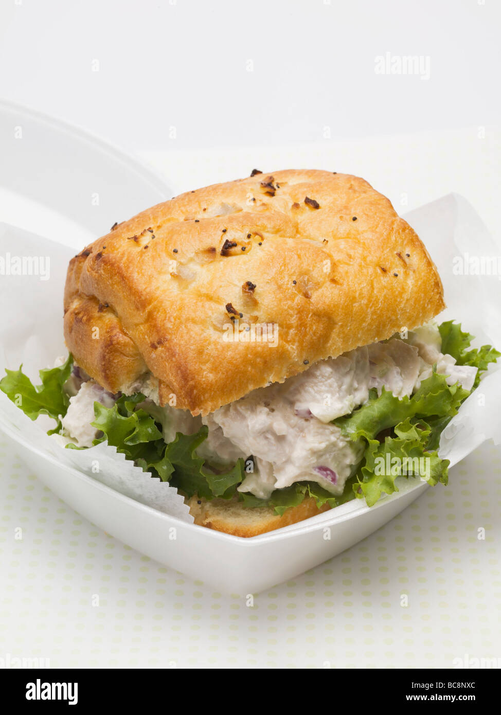 Chicken salad sandwich in polystyrene container Stock Photo - Alamy