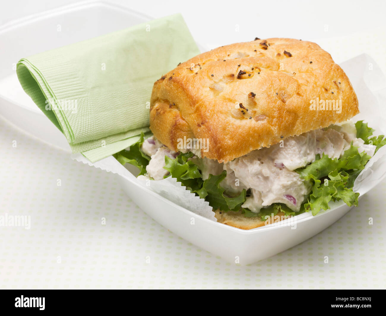 Chicken salad sandwich in polystyrene container Stock Photo - Alamy