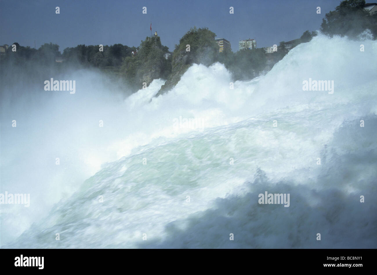 The Rhine Falls (Rheinfall), largest plain waterfalls in Europe Stock ...