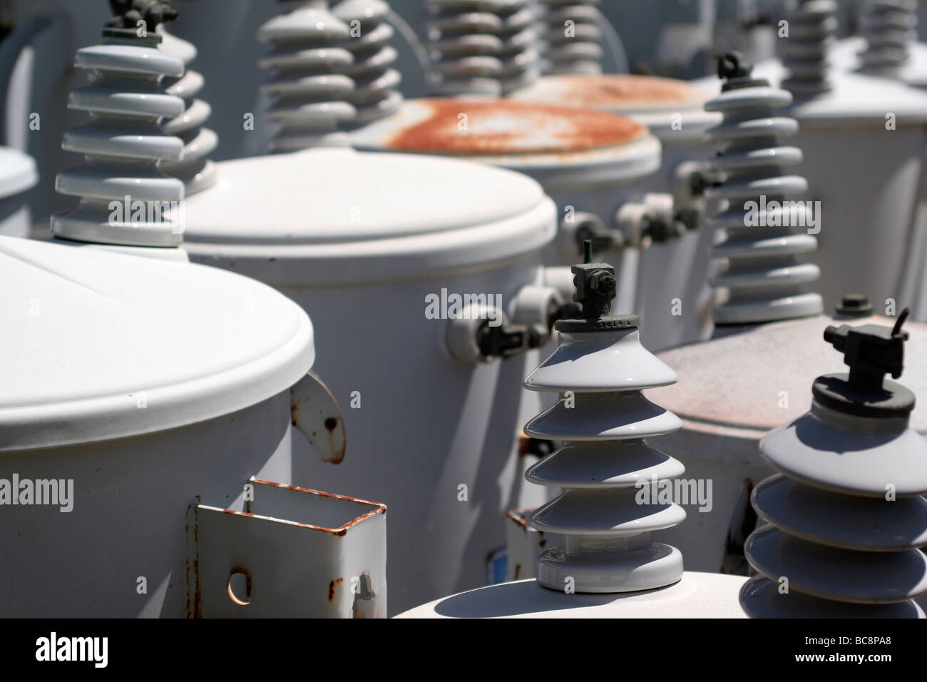 Electric distribution transformers Stock Photo - Alamy