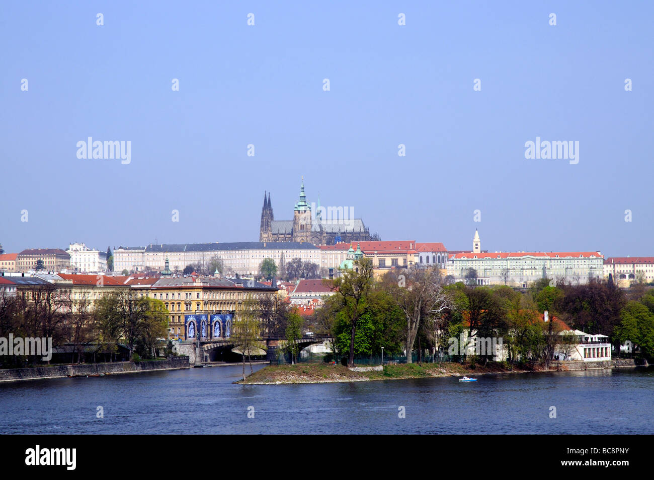 View of River Vltava in Prague Capital of the Czech Republic Stock ...
