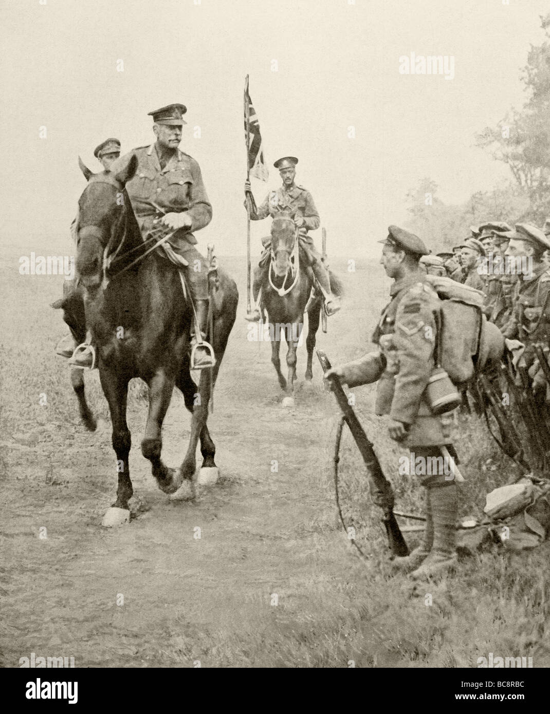 Field Marshal Sir Douglas Haig congratulates a detachment of Canadian ...