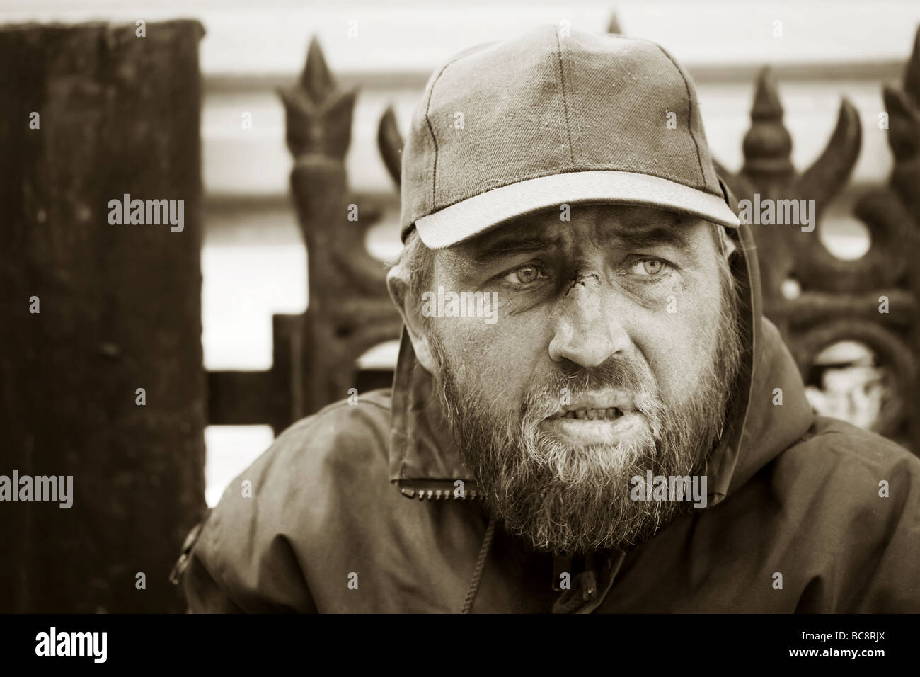 Homeless man on a city street Stock Photo - Alamy