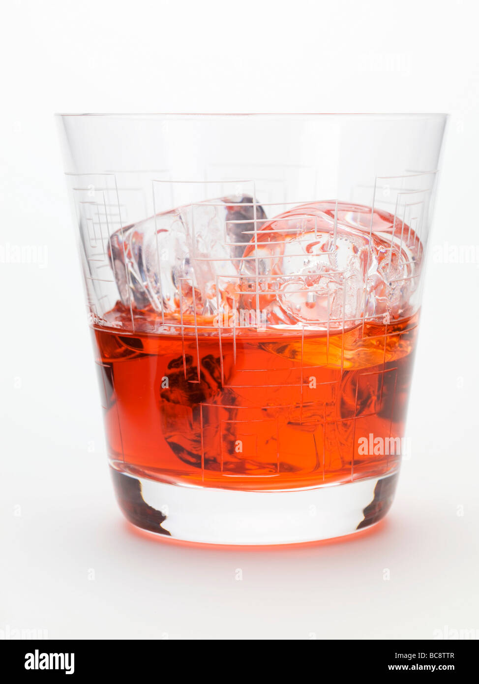 Manhattan with ice cubes Stock Photo - Alamy