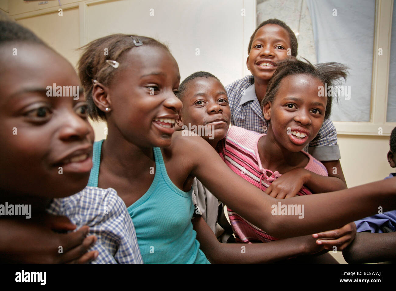Painet jj1746 people girl person children namibia kids many girl Stock ...