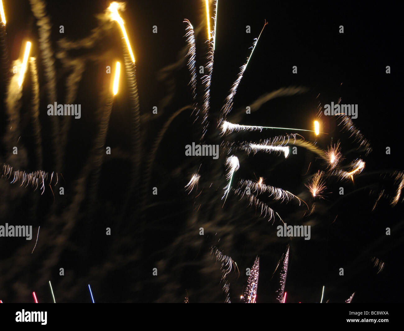 big fireworks display in night sky Stock Photo - Alamy