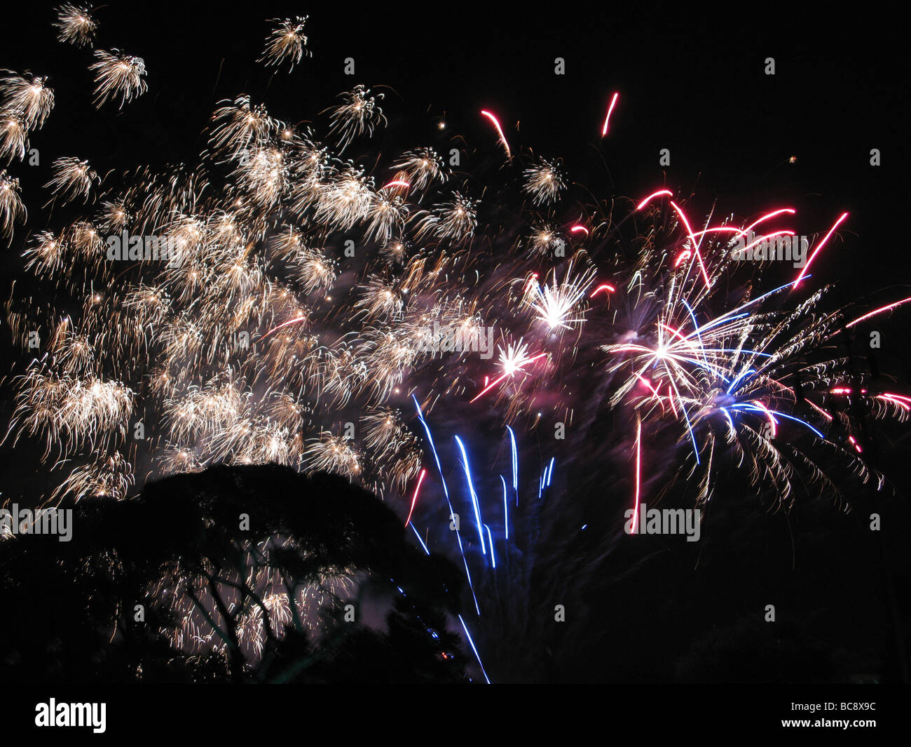 big fireworks display in night sky Stock Photo - Alamy