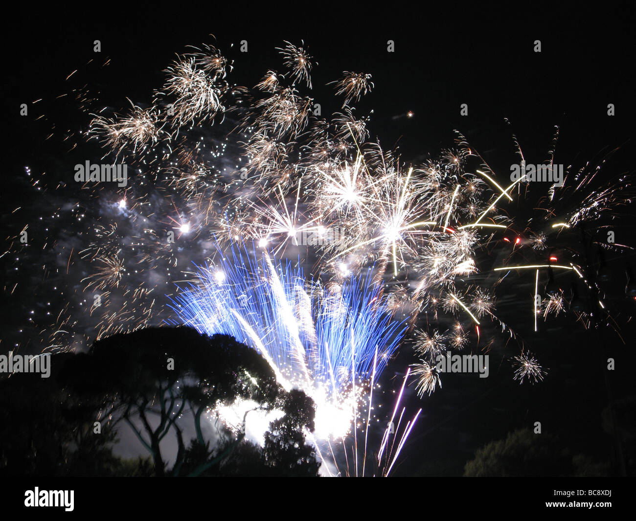 big fireworks display in night sky Stock Photo - Alamy