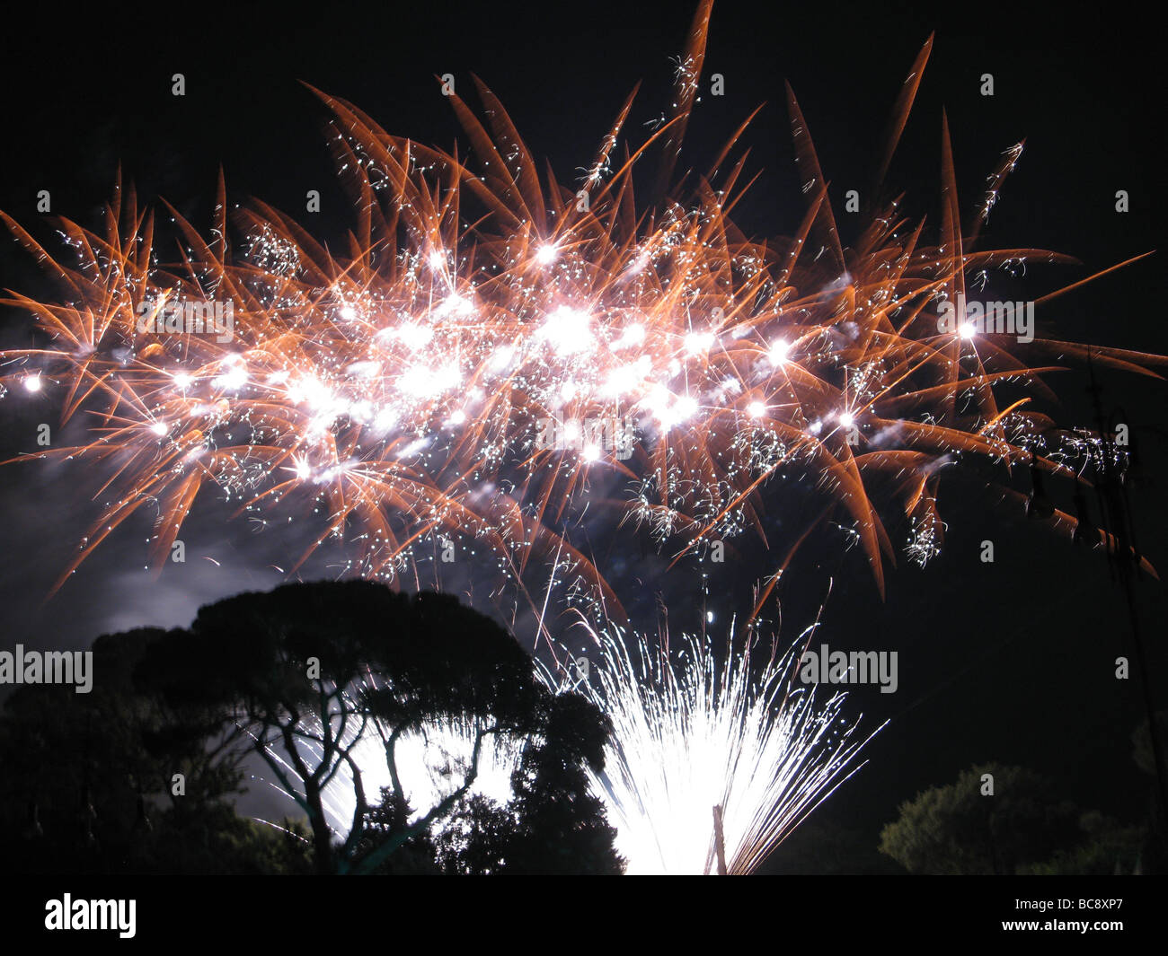big fireworks display in night sky Stock Photo - Alamy