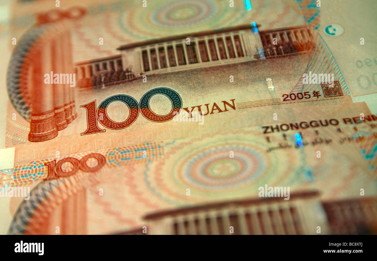 100 Yuan notes are seen in a staged photo Stock Photo - Alamy