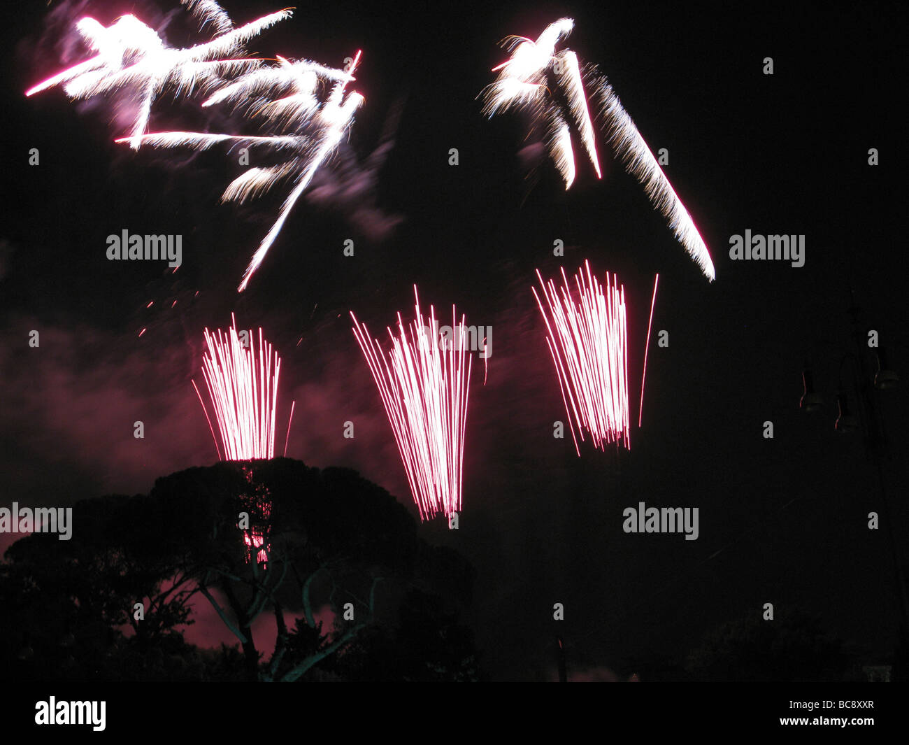 big fireworks display in night sky Stock Photo - Alamy