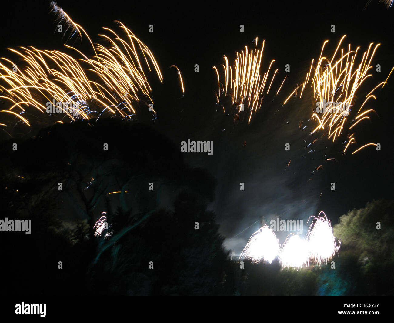 big fireworks display in night sky Stock Photo - Alamy