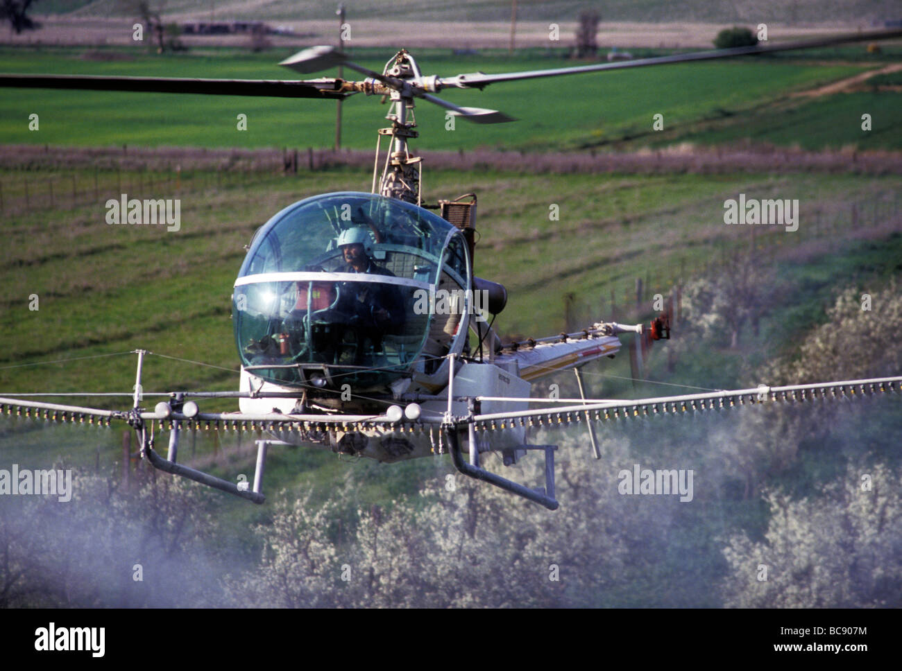 Aerial spraying of fruit crop hi-res stock photography and images - Alamy