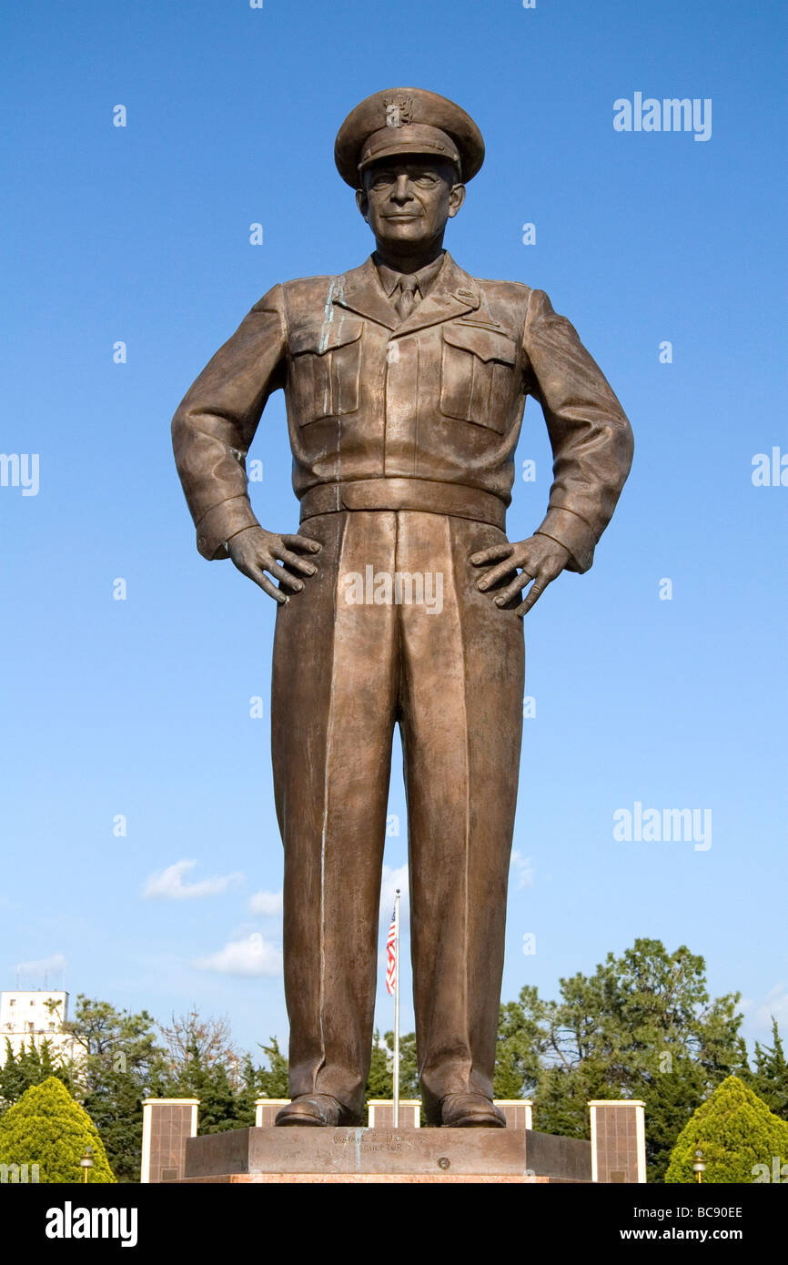 Bronze statue of Dwight D Eisenhower located at the Eisenhower ...