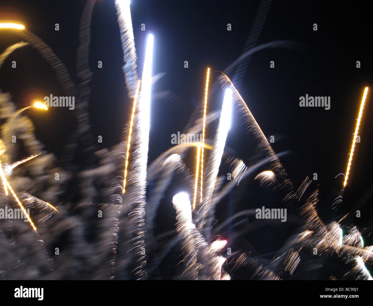 fireworks display in night sky Stock Photo - Alamy