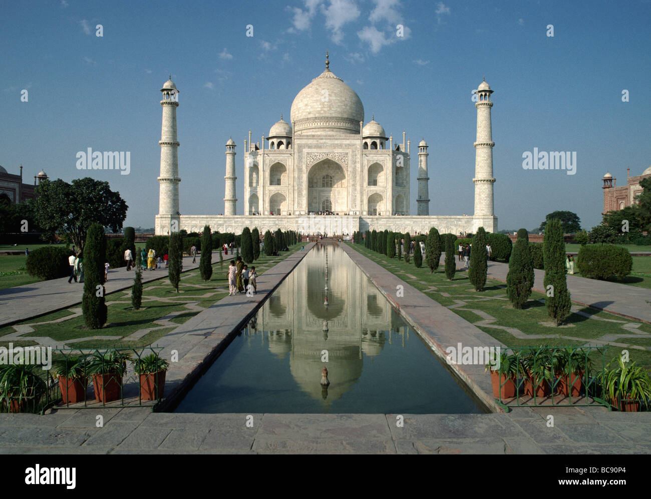 The TAJ MAHAL built by emperor Shah Jahan for his wife in 1653 REFLECTS ...