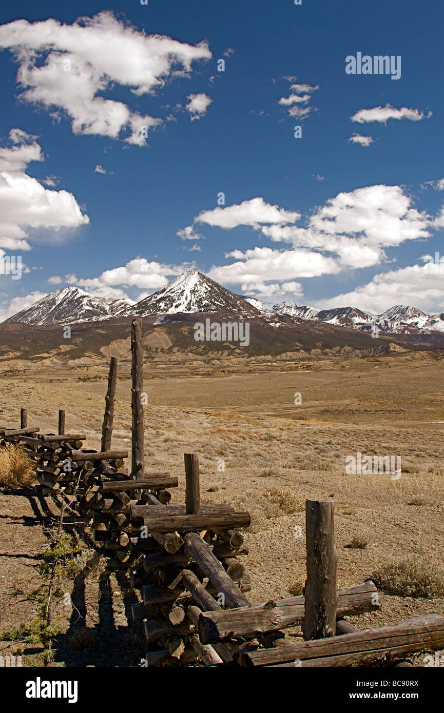 Western Colorado ranch land with wooden fences Stock Photo - Alamy