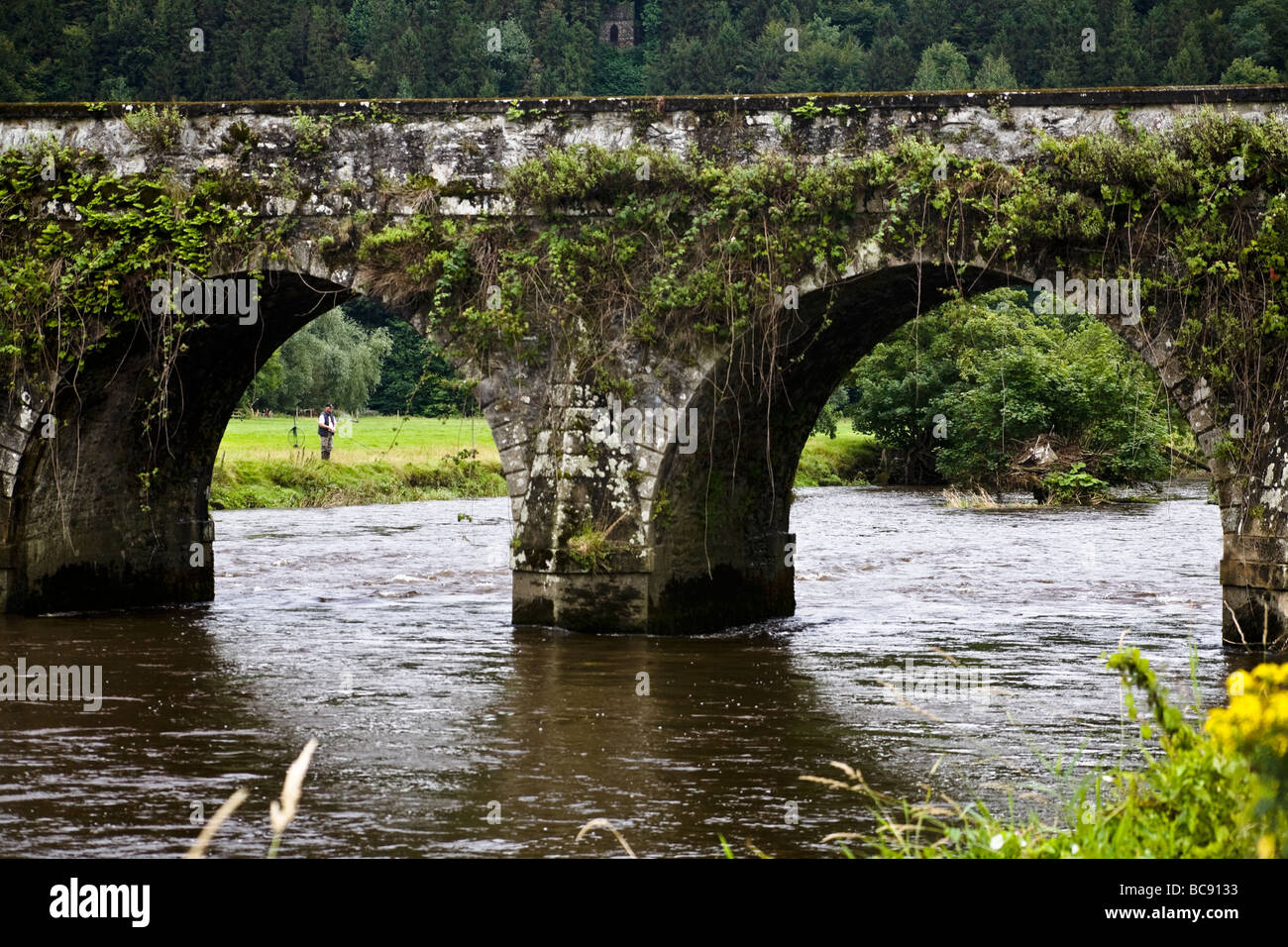The ten arch stone bridge spanning the River Nore, Inistioge, County ...