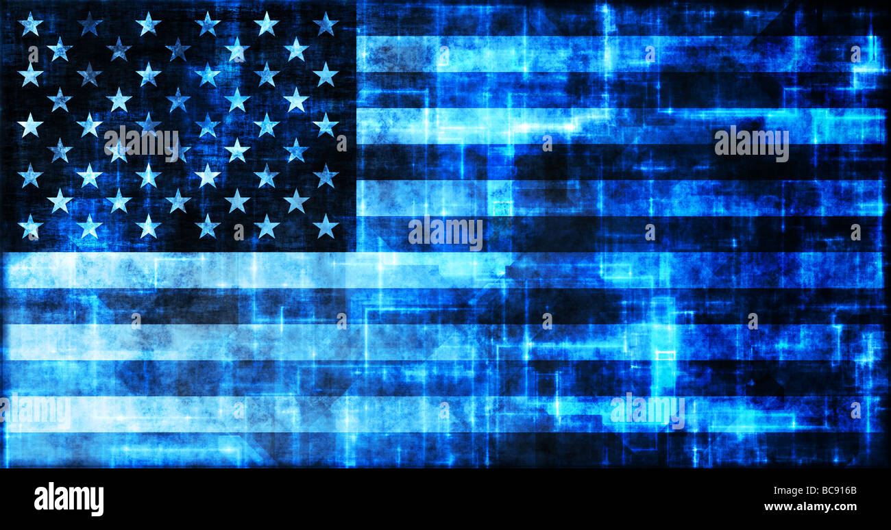 A Virtual America USA Flag Online Technology Stock Photo - Alamy