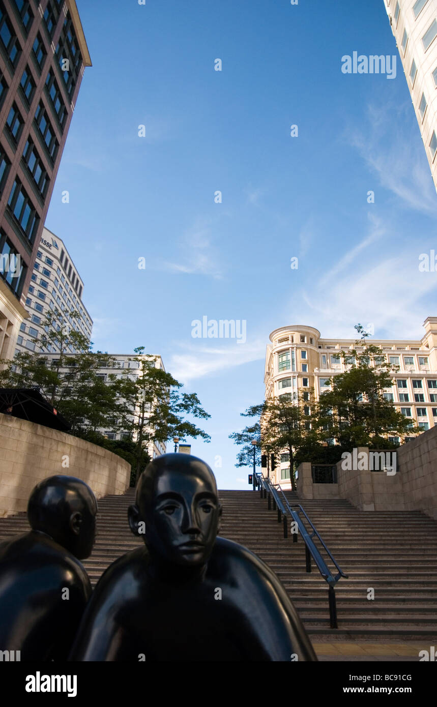 Statues in Canary Wharf, Dockland London England UK Stock Photo - Alamy